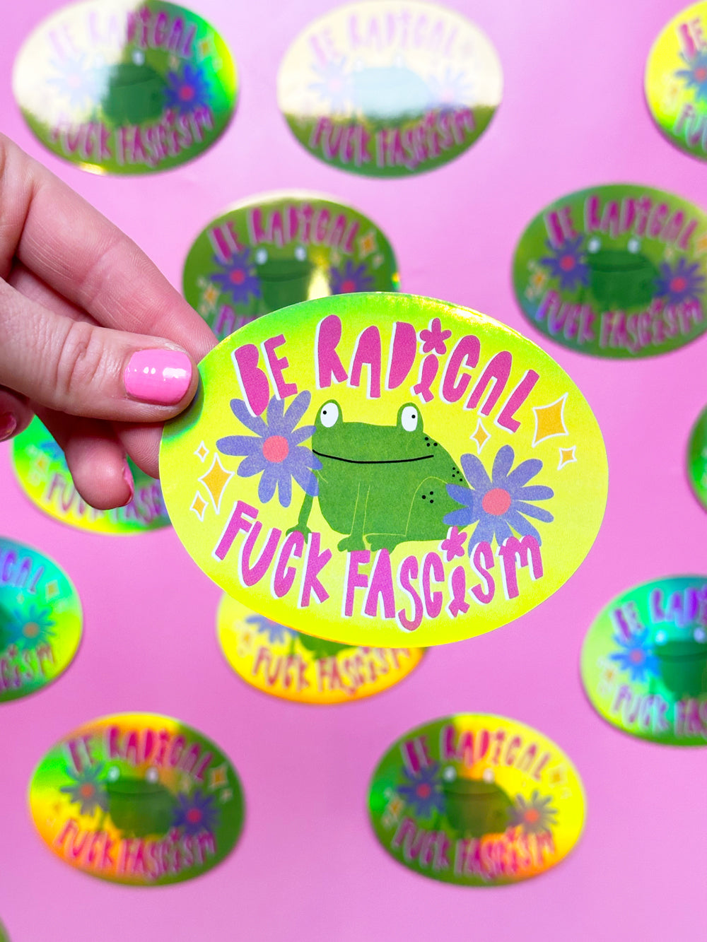 Be Radical F*ck Fascism Frog Sticker – Bea Bellingham